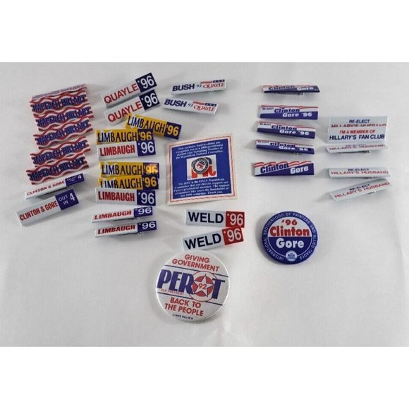 Unbranded | Other | Vtg 9s Presidential Campaign Pins Clinton Bush ...